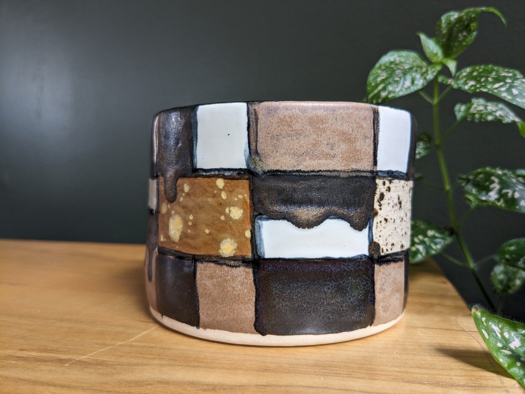 Organic Checkered Planter - Etsy