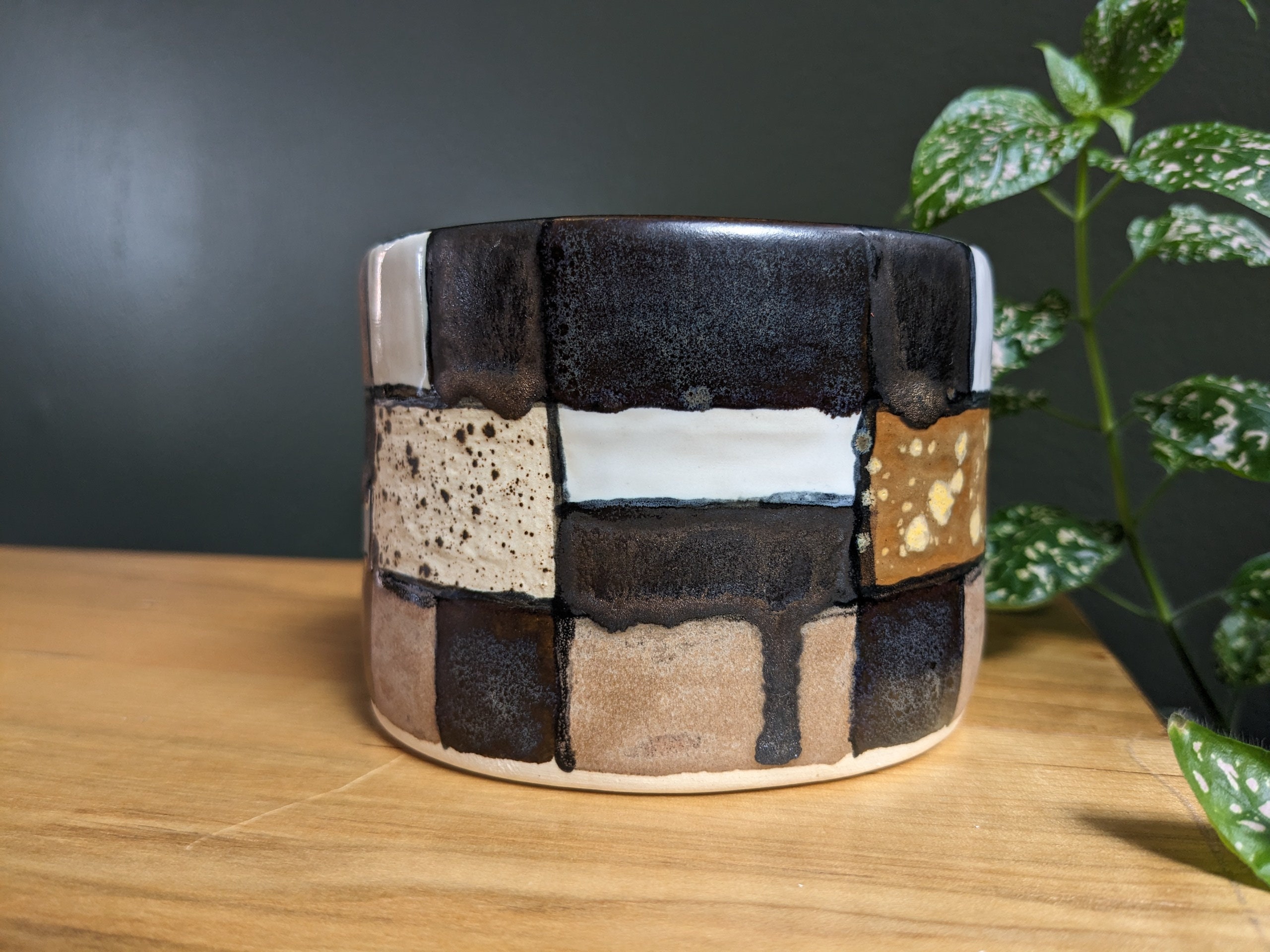 Organic Checkered Planter - Etsy