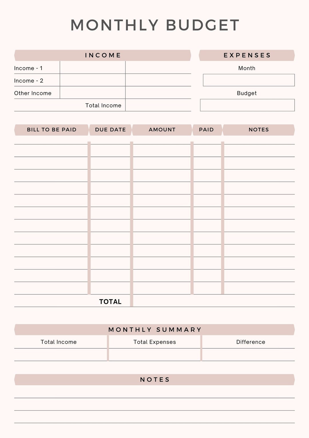 Budgeting Sheets - Etsy