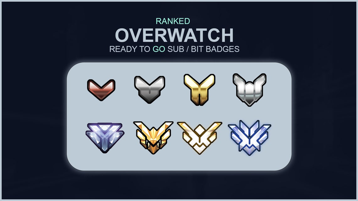 Overwatched RANKED - Sub/bit Badges - Ready to Use! - Etsy