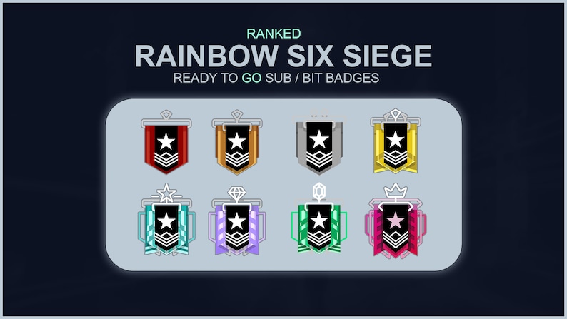 Rainbow Six Siege RANKED - Sub/bit Badges - Ready to Use! - Etsy