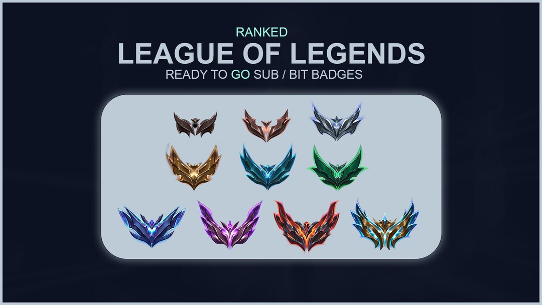 League of Legends RANKED - Sub/bit Badges - Ready to Use! - Etsy