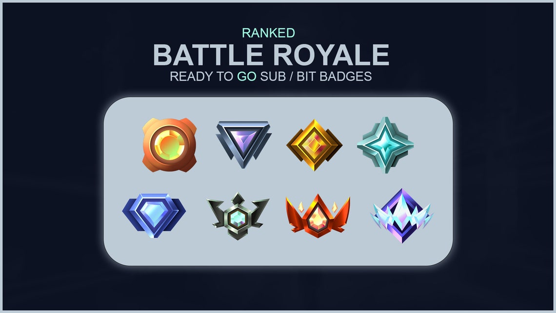 Battle Royale RANKED - Sub/bit Badges - Ready to Use! - Etsy