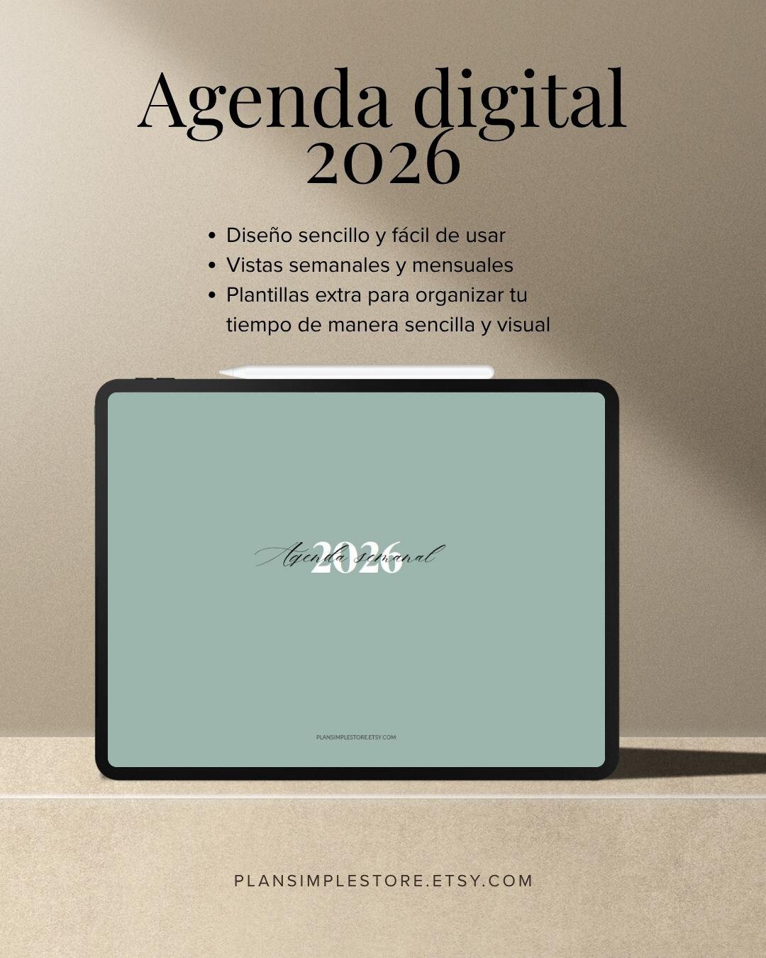 2026 Digital Planner, Spanish, Weekly & Monthly View (goodnotes ...