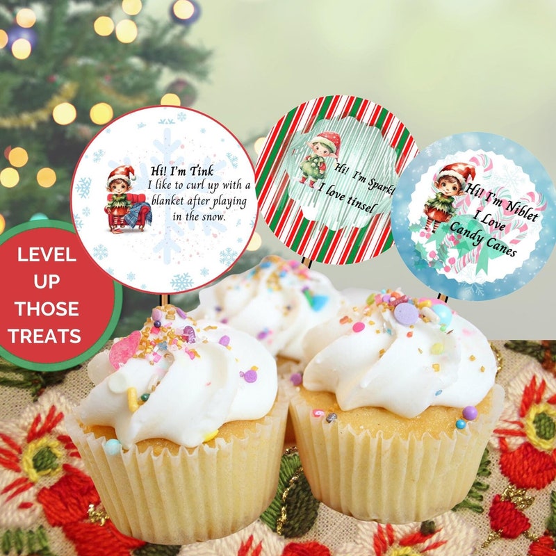 Elf Cupcake Topper - Etsy