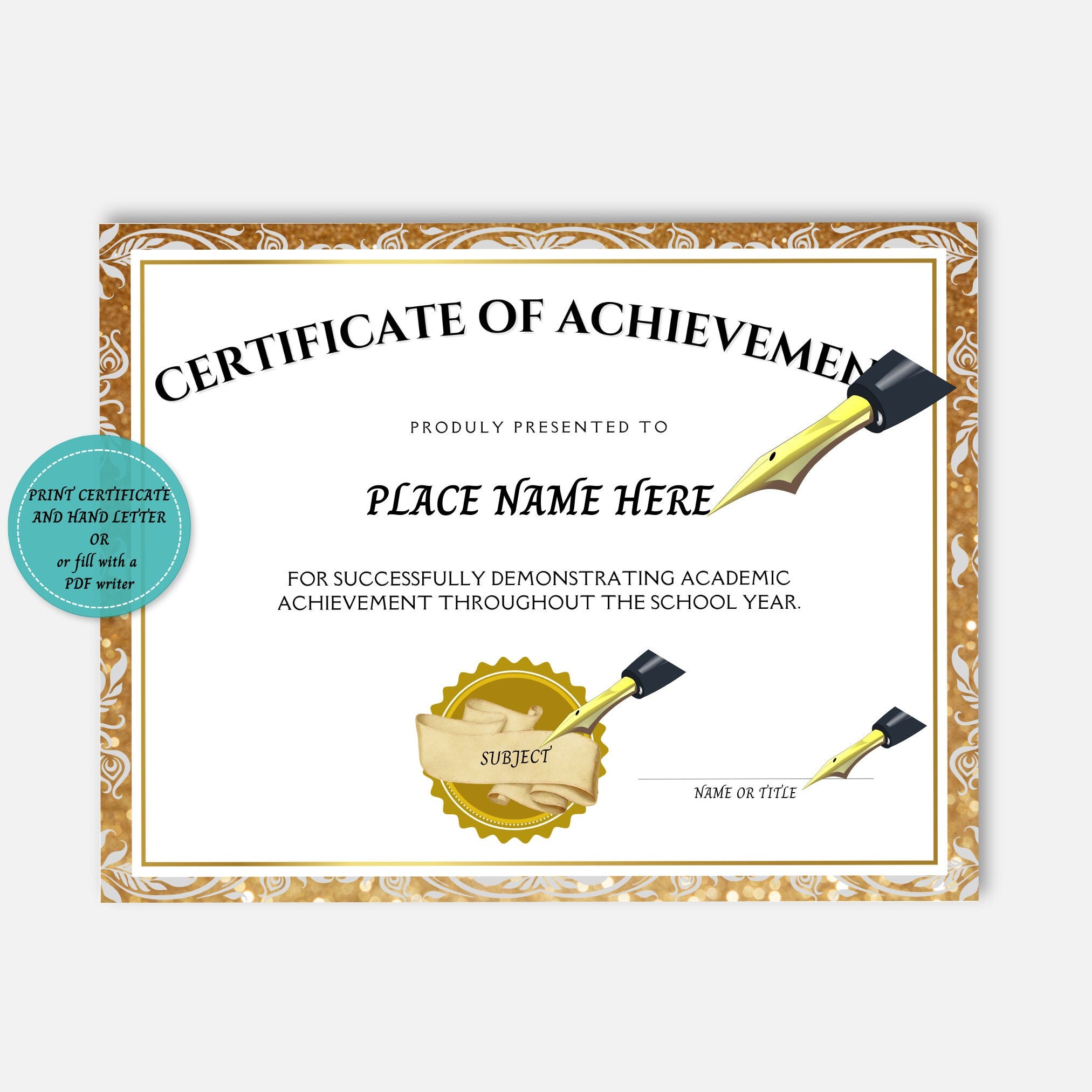 Achievement Certificates Editable Bundle - Educational, Personal and ...