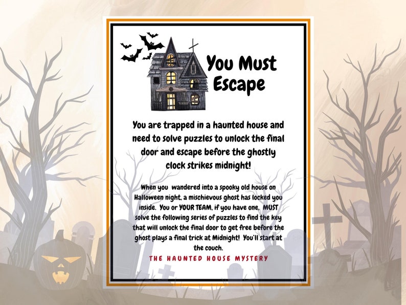 Halloween Printable, Escape Room for Kids, They MUST Escape From This ...