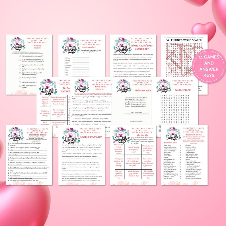 Valentine's Day Party Games for Teens and Adults (digital Download) - Etsy