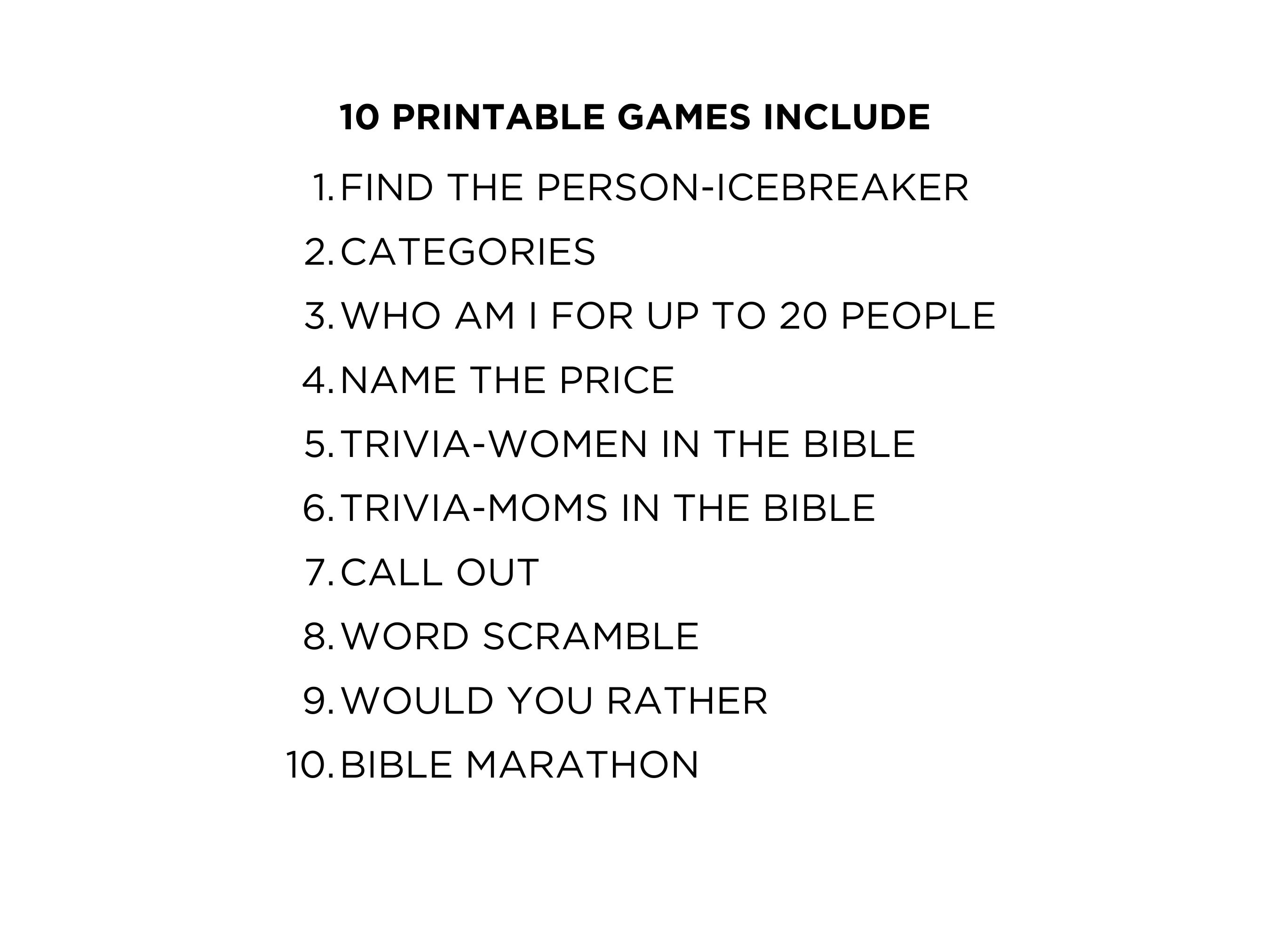 Christian Ladies Night Icebreaker: Women in the Bible Games, Bible ...