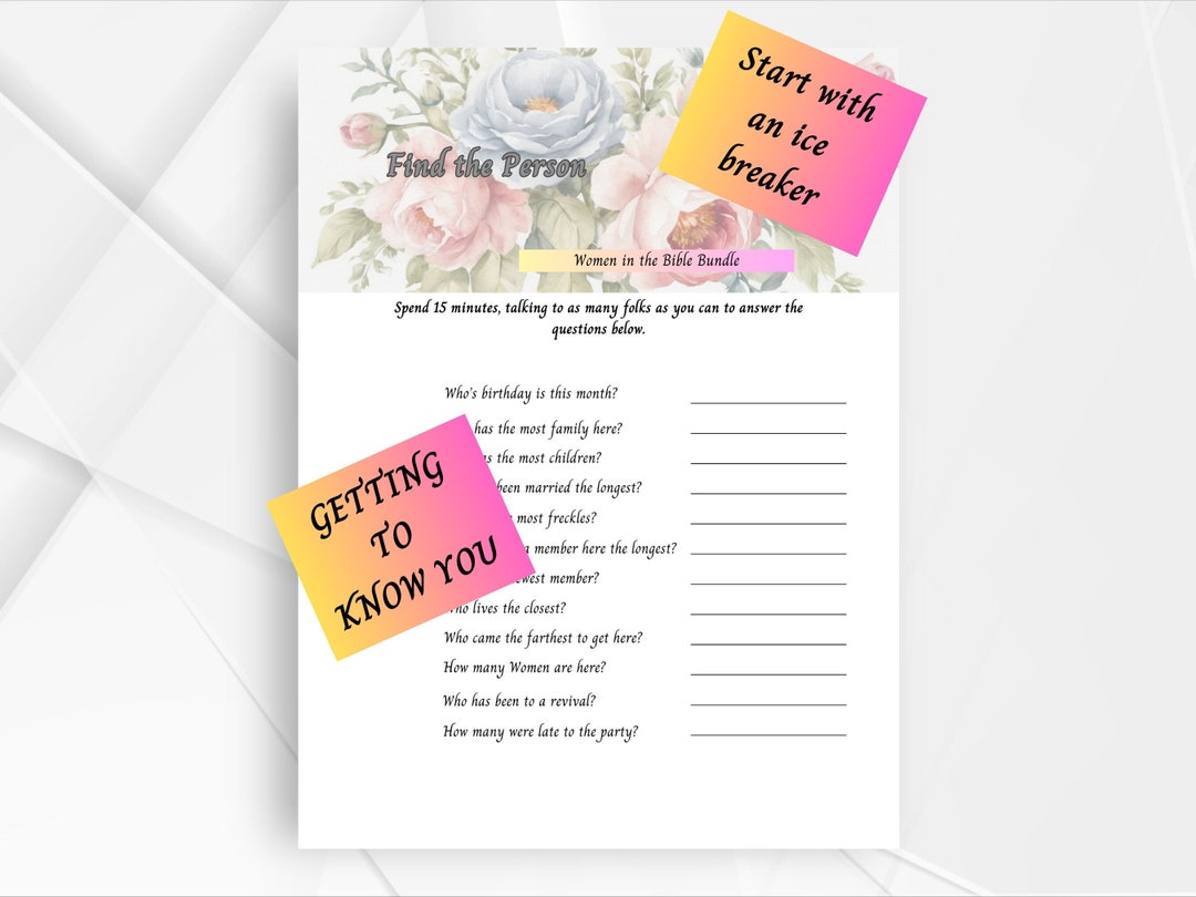 Christian Ladies Night Icebreaker: Women in the Bible Games, Bible ...