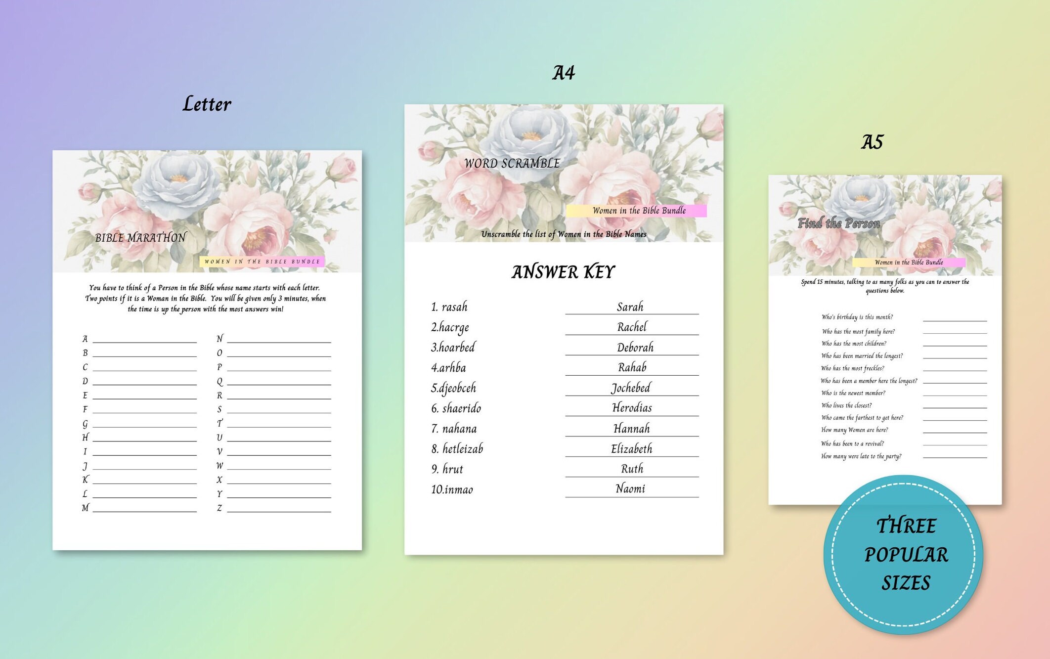 Christian Ladies Night Icebreaker: Women in the Bible Games, Bible ...