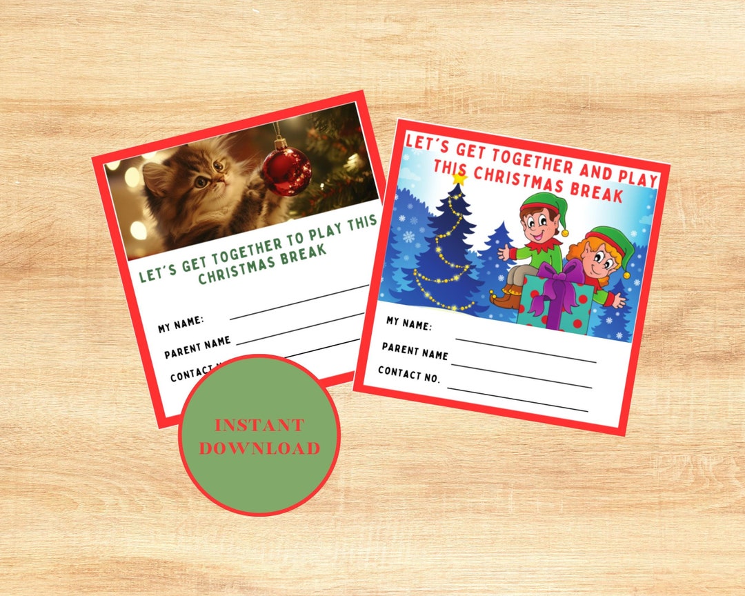 Christmas Break Kids' Play Date Card, Celebrate the Season! Girls and ...
