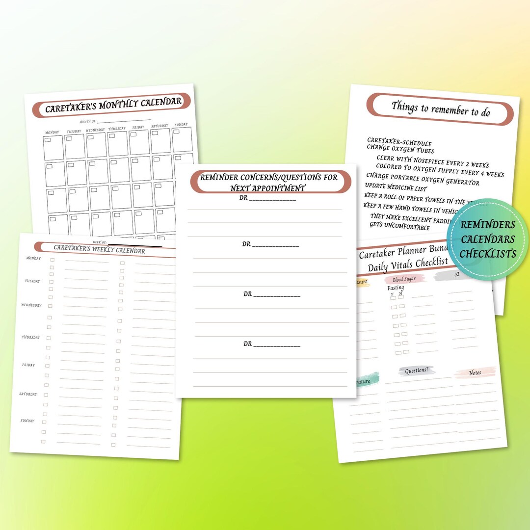 Caregiver's Planner & Checklist: Faith-focused Tools for Compassionate ...
