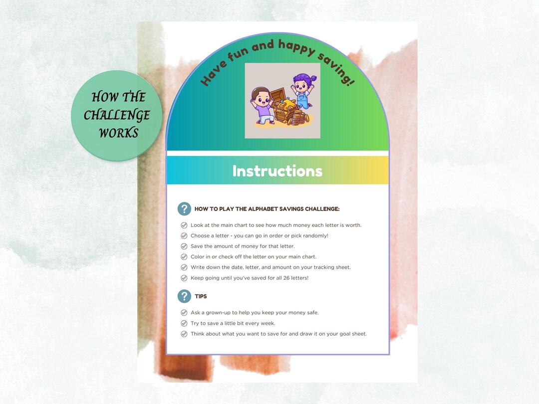 Alphabet Savings Challenge Game Kit, Kids Financial Education ...