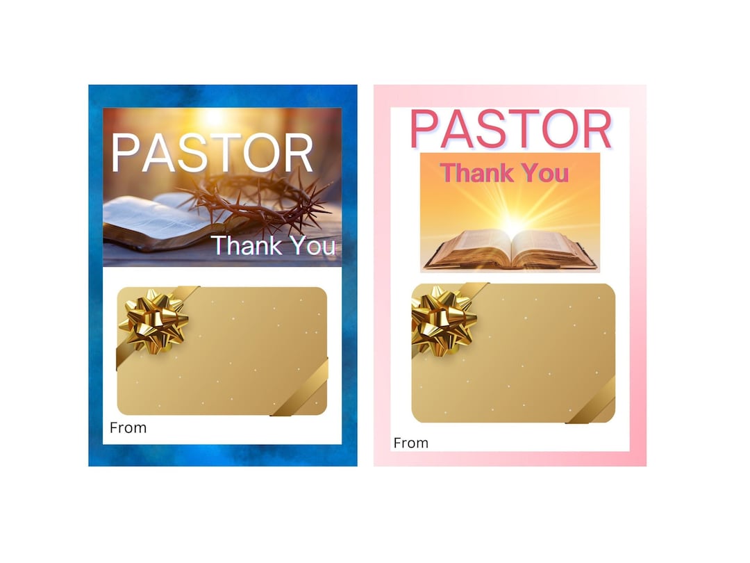 Pastor Appreciation Gift Card Holder, Thank You Minister Gift (digital ...