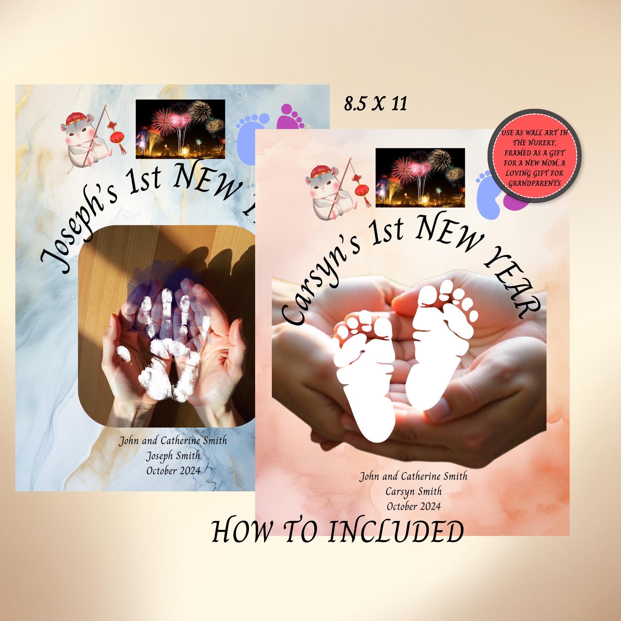 Baby's First New Year Memory Book Collection, Handprint and Footprint ...