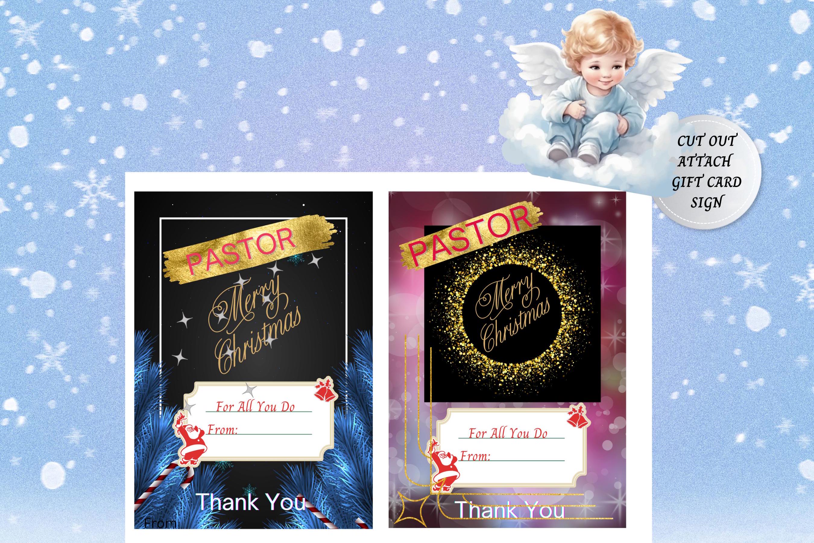 Pastor Christmas Gift Card Holder, Thank You Card (digital Download) - Etsy