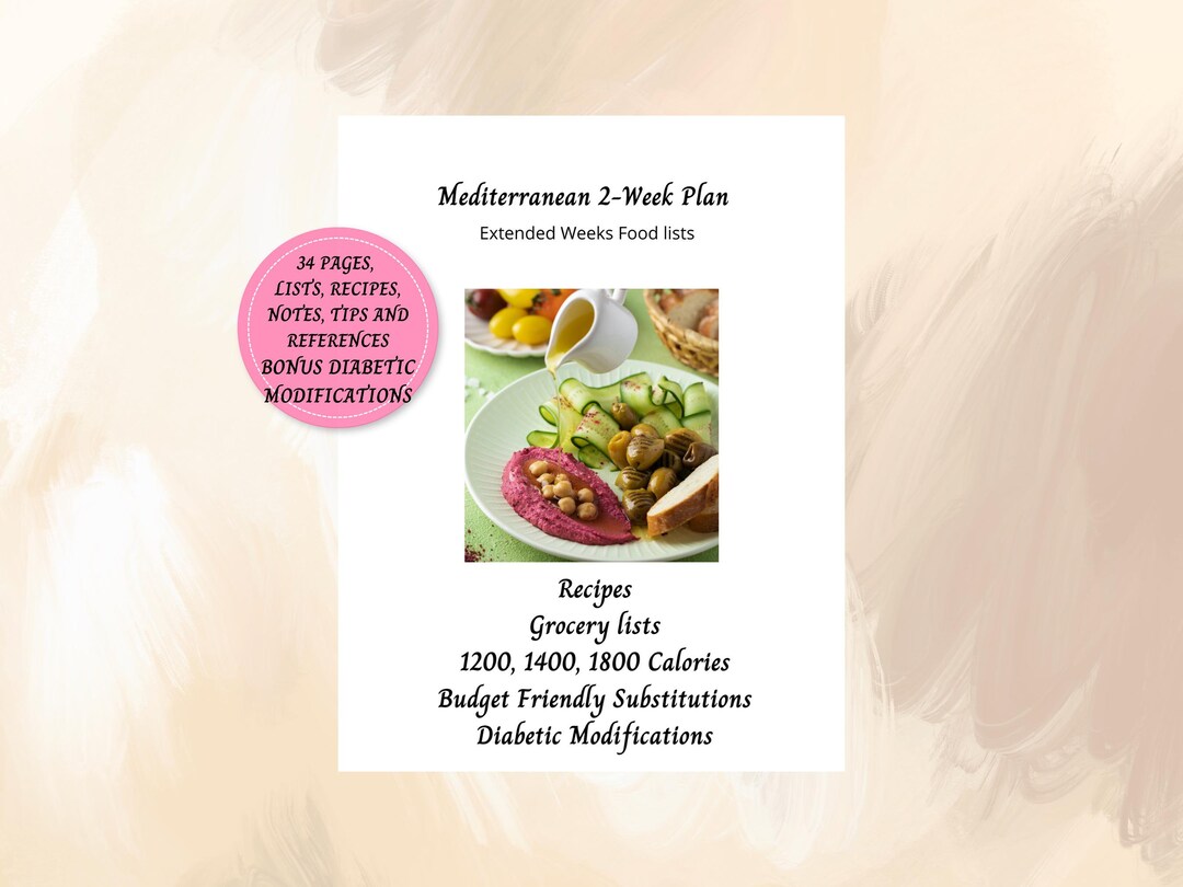 Mediterranean Food Plan. 2 Weeks of Recipes, Printable Food List ...