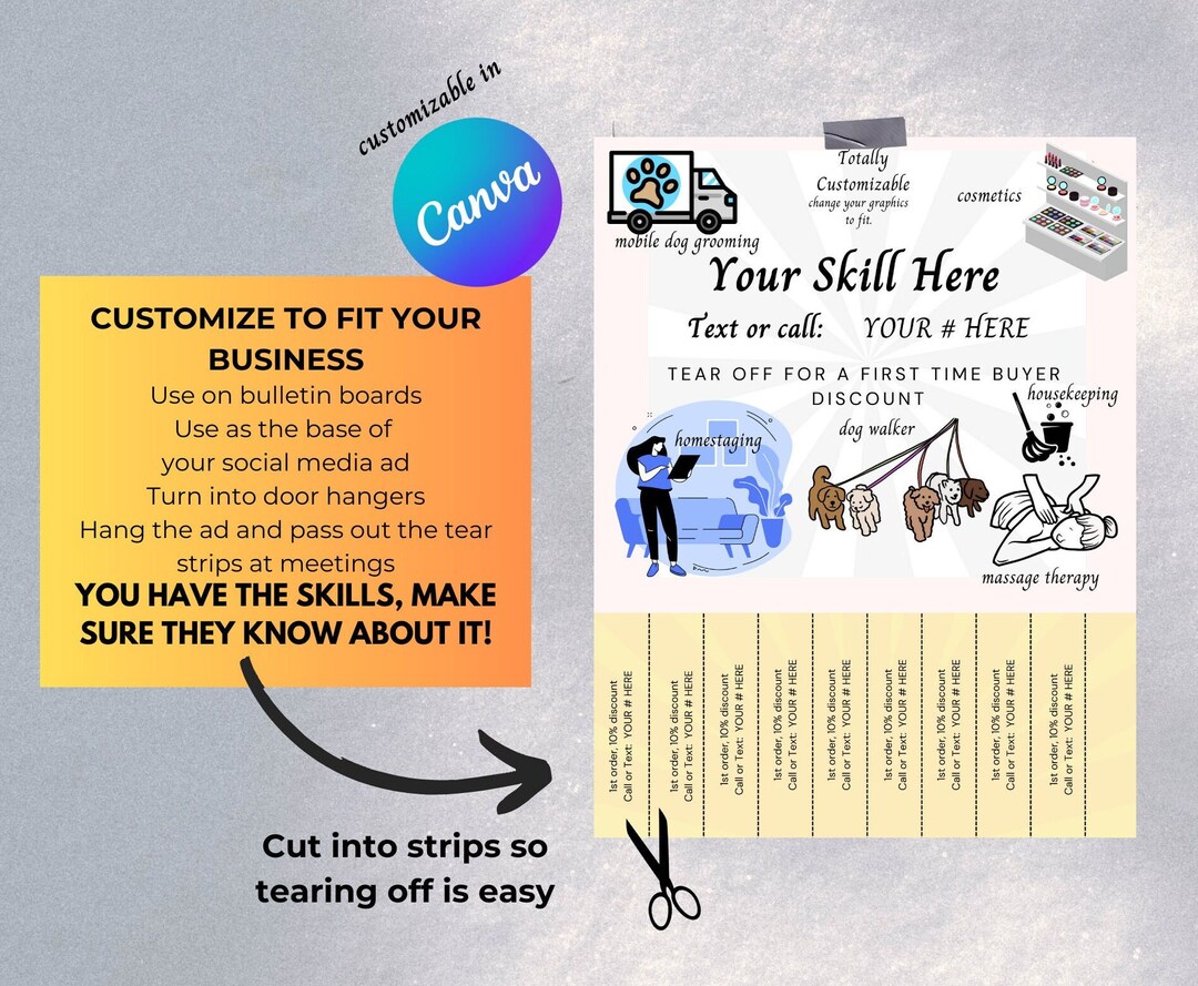Small and Home Business Advertising. Attract Clients! Tear off Flyer ...