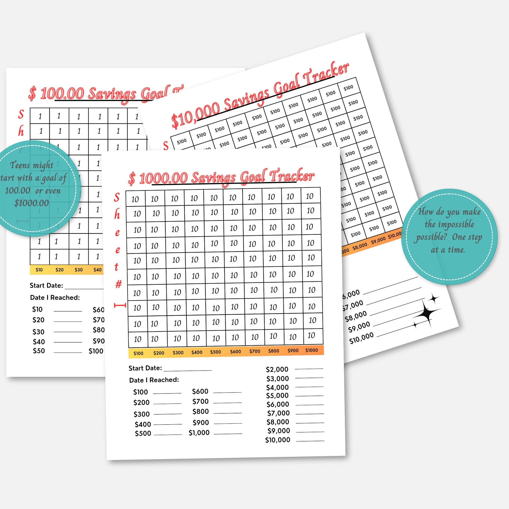Savings Challenge for the Family, Financial Growth Savings Checklist ...