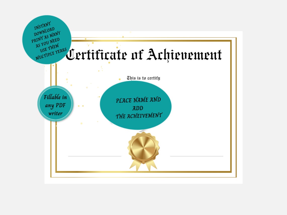 Achievement Certificates Editable Bundle - Educational, Personal and ...
