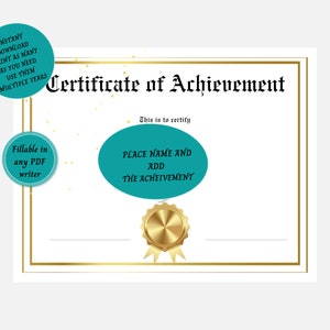 Achievement Certificates Editable Bundle - Educational, Personal and ...