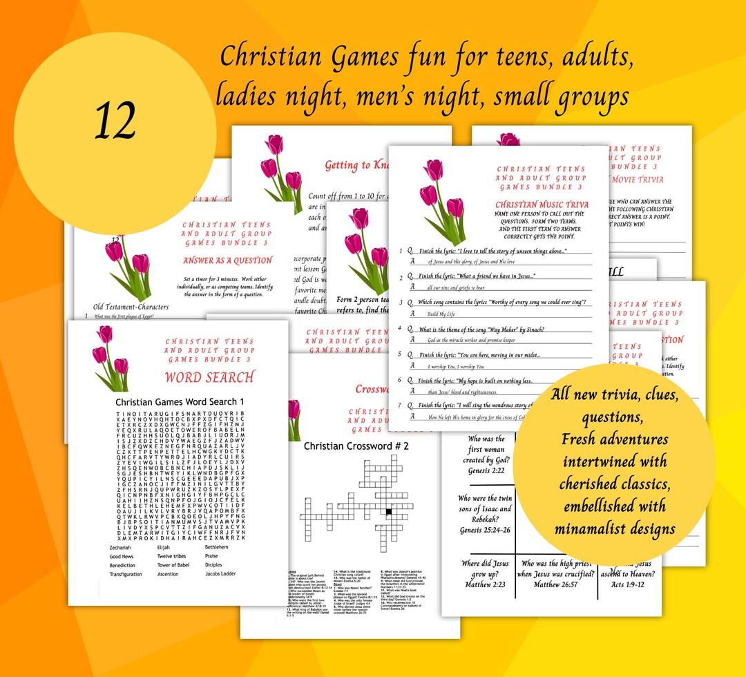 GAMES, Christian Ladies, Men's, or Teen's Faith Based Games. Bible ...