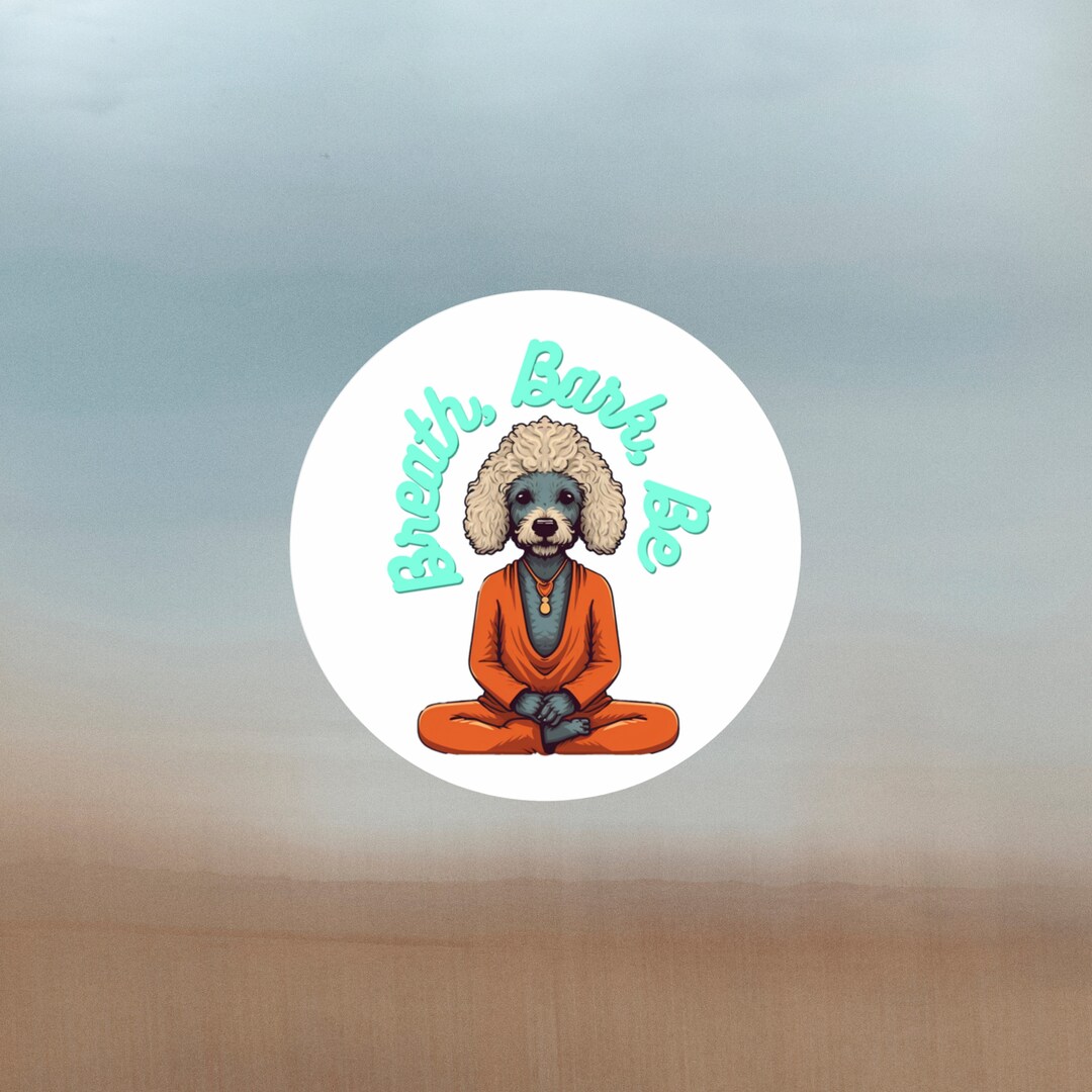 Dog Meditating Sticker for Laptop Poodle Decal for Notebook Vinyl ...