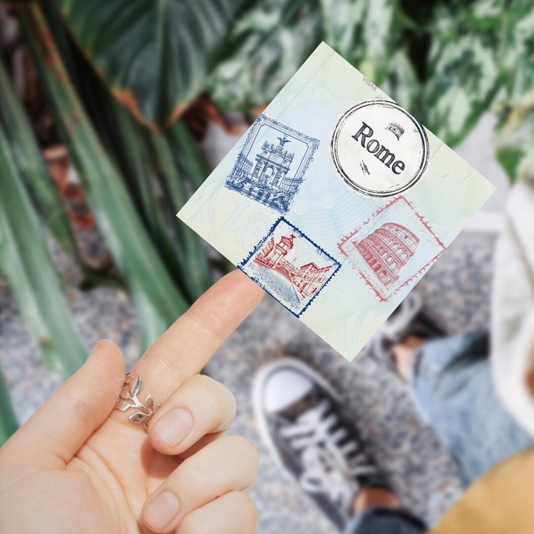 Rome Vinyl Sticker, Colosseum Graphic, Passport Stamp Sticker, Trevi ...