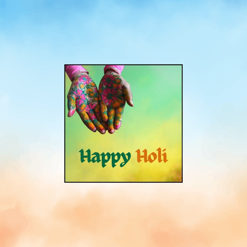 Holi Sticker for Laptop Henna Holi Decal for Notebook Holi Graphic for ...