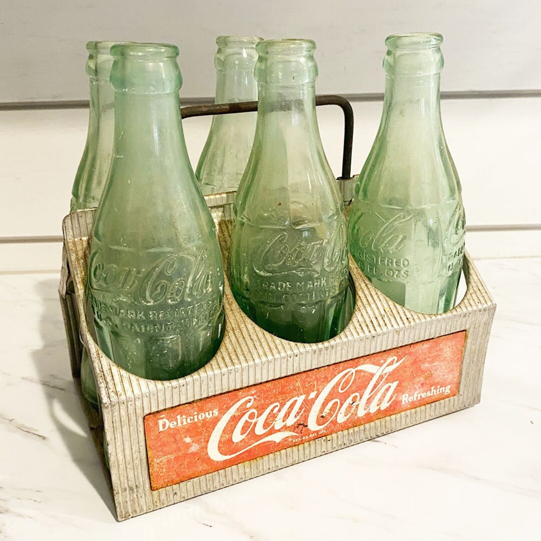 Vintage 1950s Aluminum Coca Cola Six Pack Case W/ Glass Bottles - Etsy