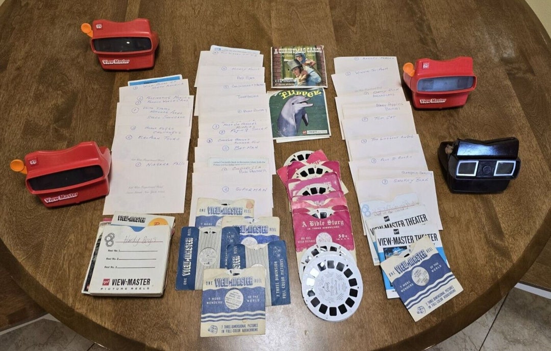 Lot of 4 Vintage 3-D View Masters With 95 Mixed Reels Disney DC Parks ...