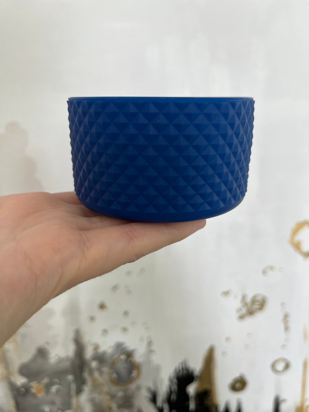 BLUE Textured Super Soft Silicone Boot for Popular Water Bottle Style ...