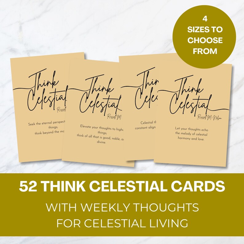 Think Celestial Cards President Nelson LDS Thoughts Ministering Gift ...
