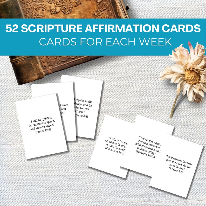 Printable Scripture Cards Printable Note Cards Faith Bible Verse 52 ...