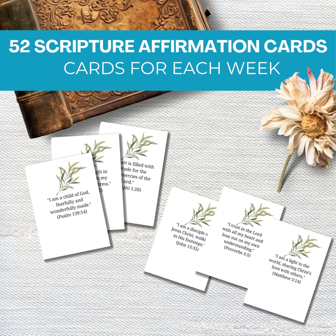 Printable Scripture Cards Printable Note Cards Faith Bible Verse 52 ...