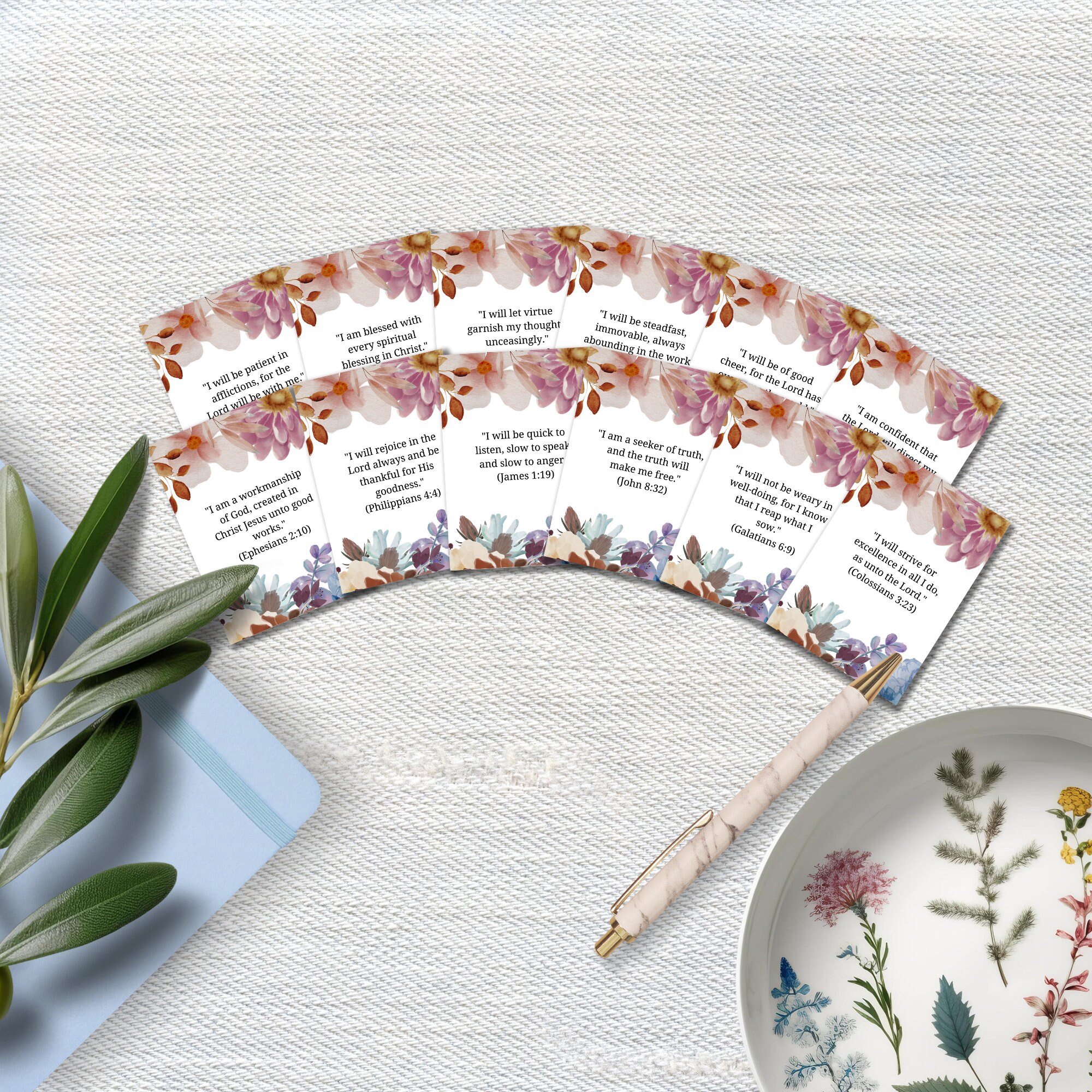 Printable Scripture Cards Printable Note Cards Faith Bible Verse 52 ...