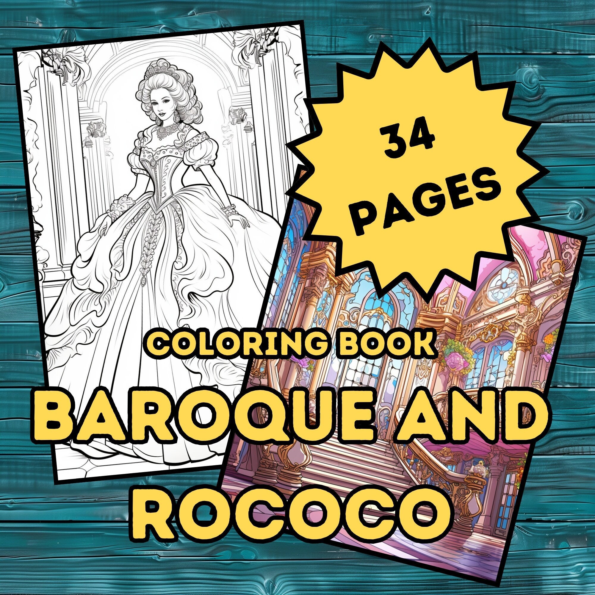 Baroque & Rococo Splendor Coloring Book 34 Ornate Designs, Historical ...