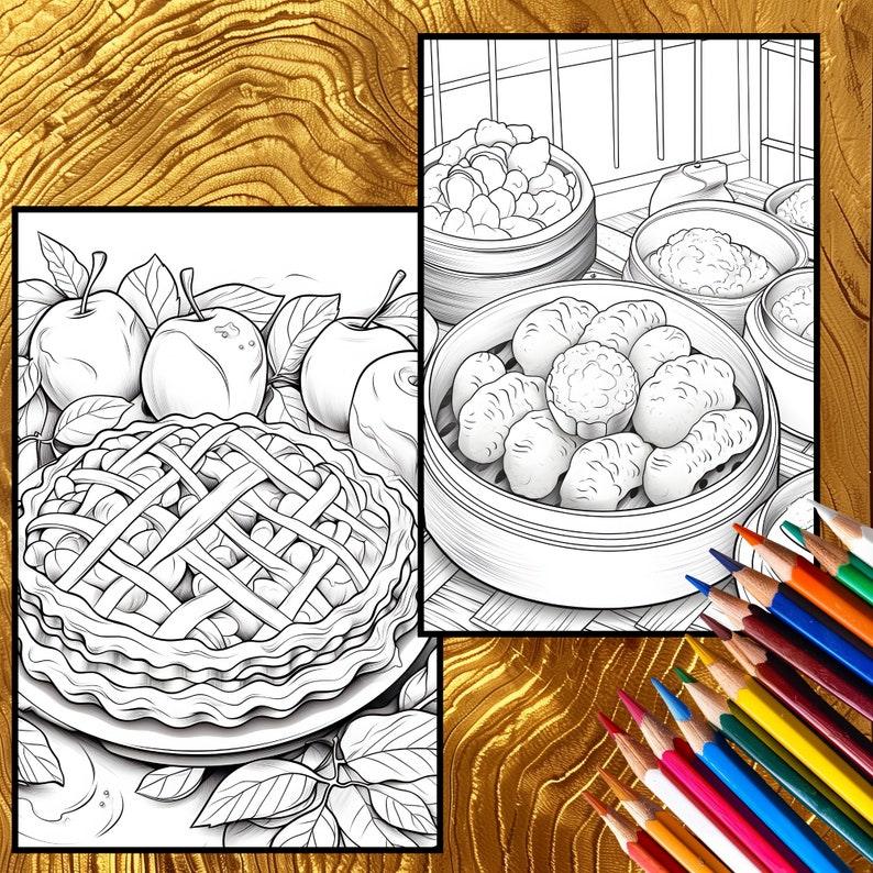 50+ Anime Food Coloring Page Bundle - Adults and Kids Coloring Book ...