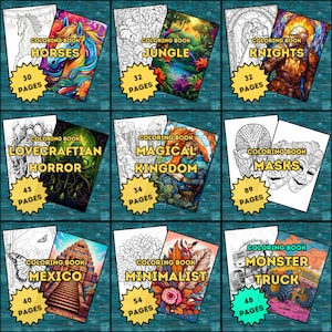 Whole Shop 50+ Coloring Books Bundle - 2300+ Illustrations, Adult and ...