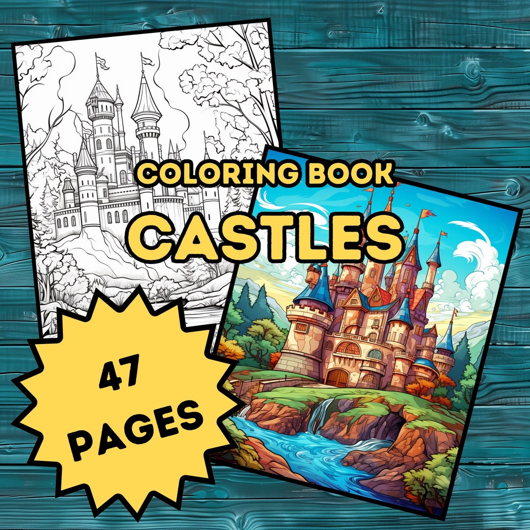 Castle Coloring Book - 47 Magical Designs, Digital Printable PDF ...