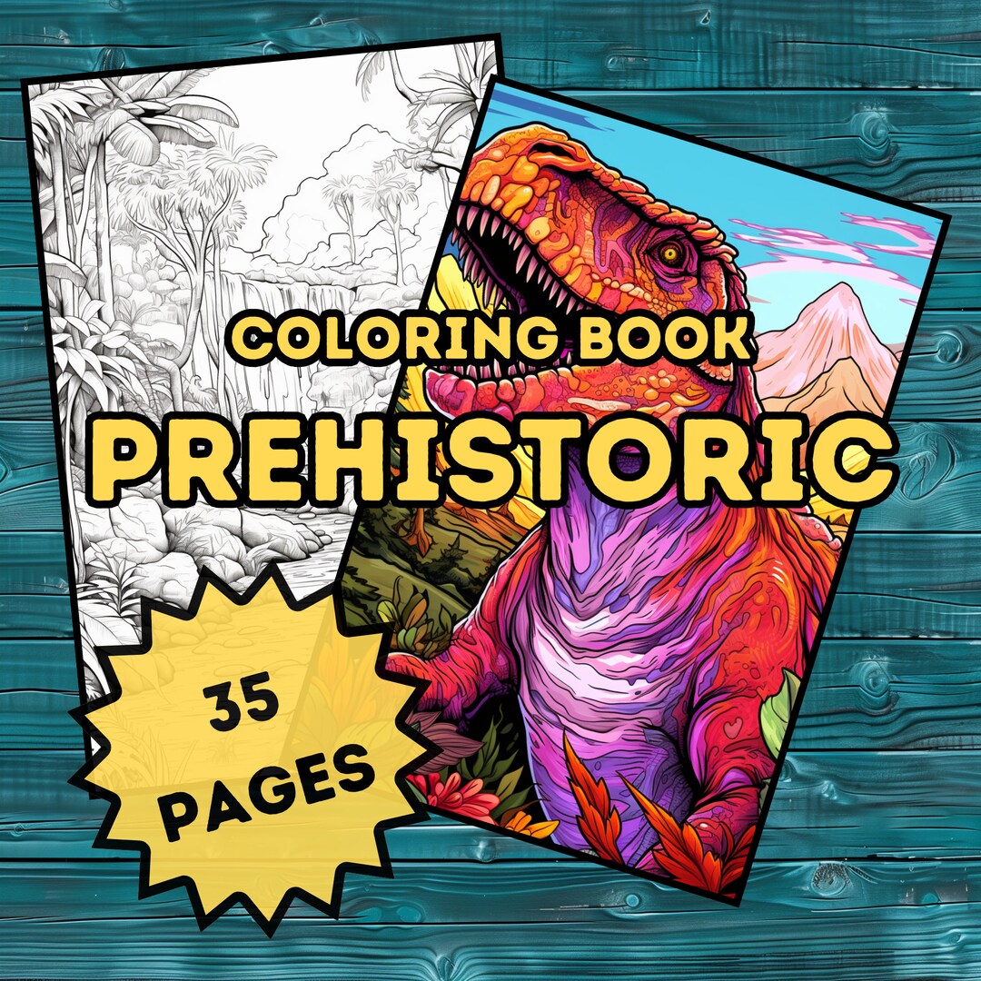 Prehistoric Coloring Book - 35 Ancient Designs, Adult Coloring Pages ...