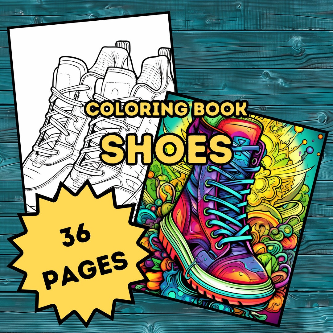 Shoes Galore Coloring Book - 36 Stylish Designs, Digital Printable PDF ...