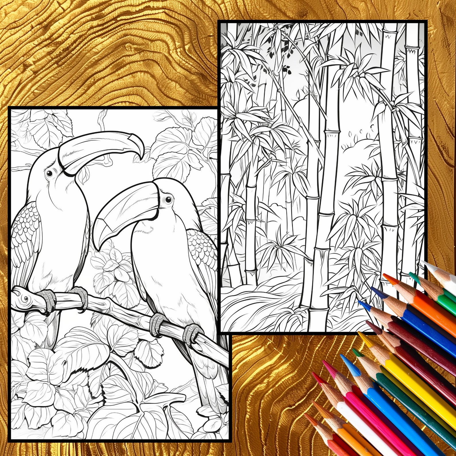 Jungle Adventures Coloring Book - 32 Exotic Designs, Digital Printable ...