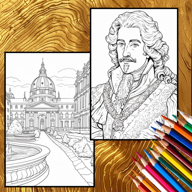 Baroque & Rococo Splendor Coloring Book - 34 Ornate Designs, Historical ...