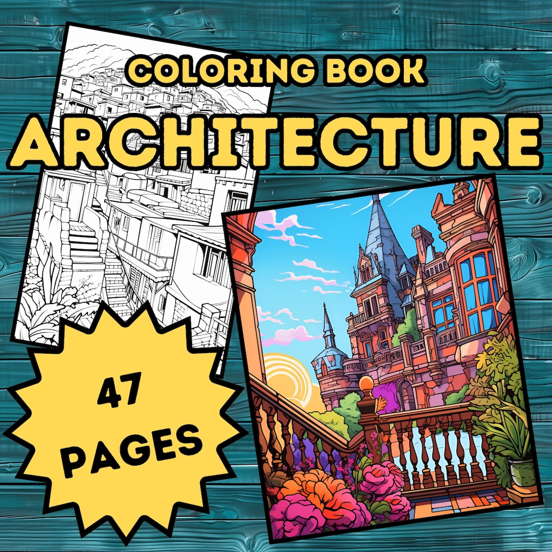 Architectural Coloring Book - 47 Detailed Building Designs, Retro ...