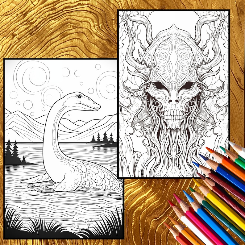 Mythical Monsters Coloring Book - 42 Legendary Designs, Adult Coloring ...