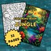Jungle Adventures Coloring Book 32 Exotic Designs, Digital Printable ...