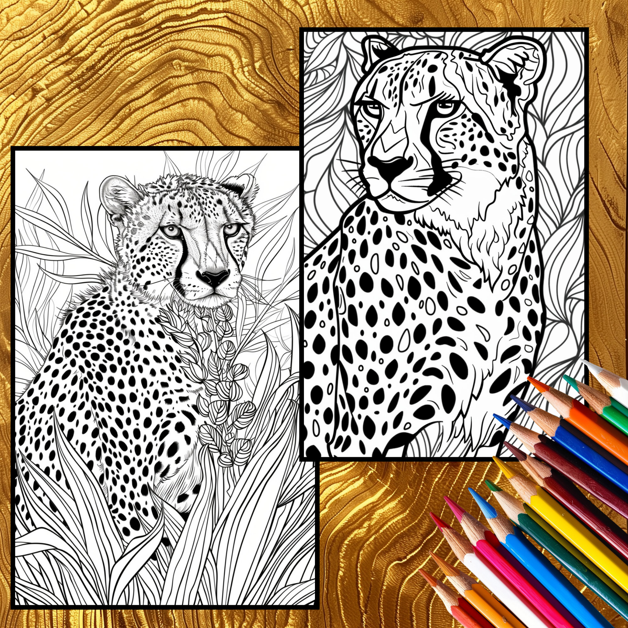 Big Cats Coloring Book 88 Exquisite Designs, Digital Printable, Instant ...