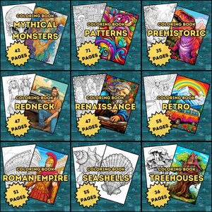 Whole Shop 50+ Coloring Books Bundle - 2300+ Illustrations, Adult and ...